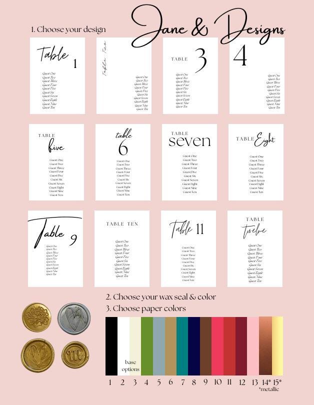 Custom Printed Seating Chart - Etsy