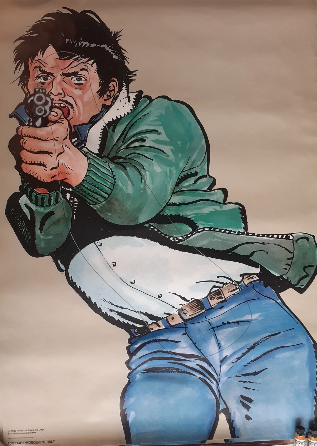 Vintage Target Poster Belgium Police Eighties - Etsy