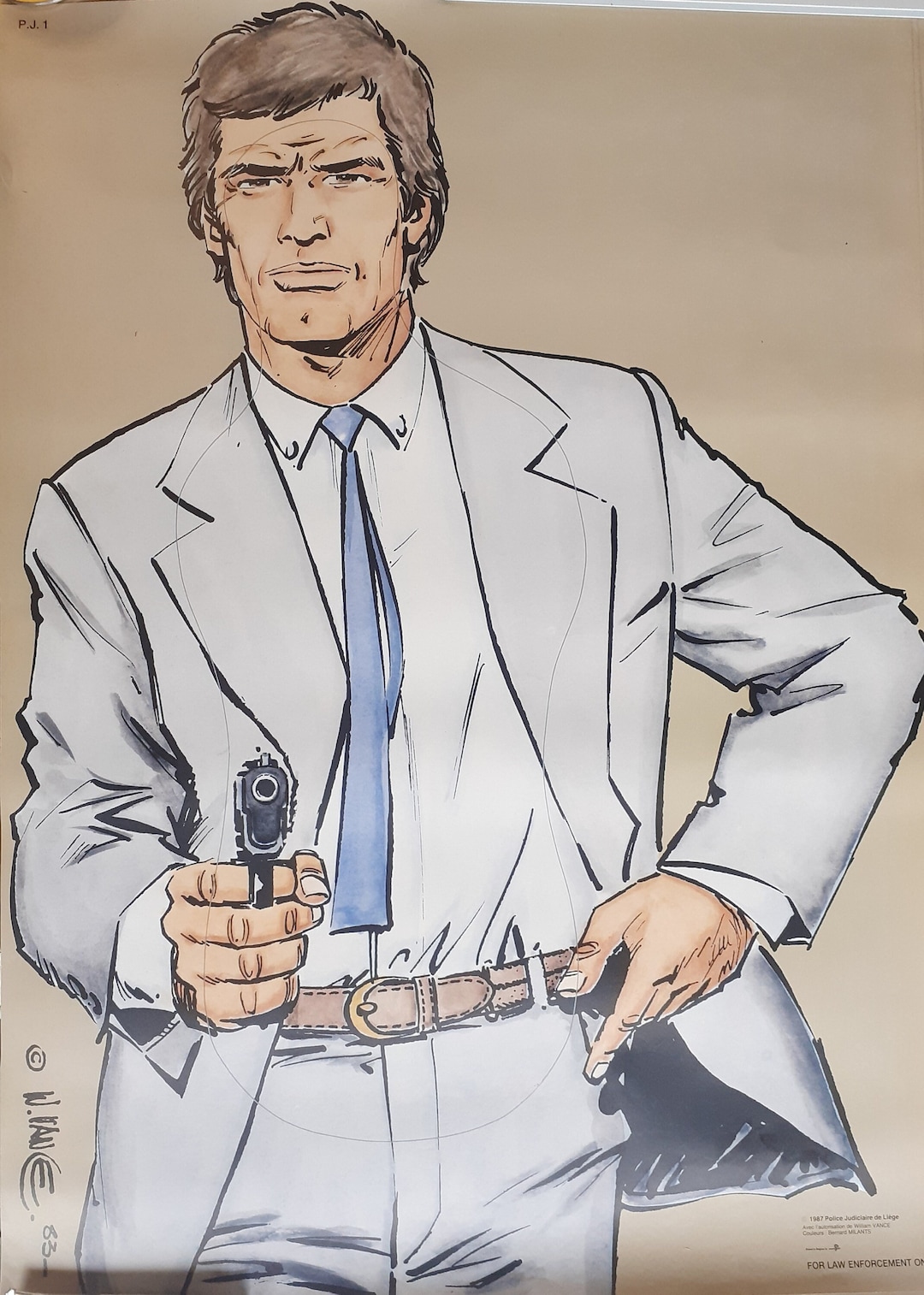 Vintage Target Poster Belgium Police Eighties - Etsy