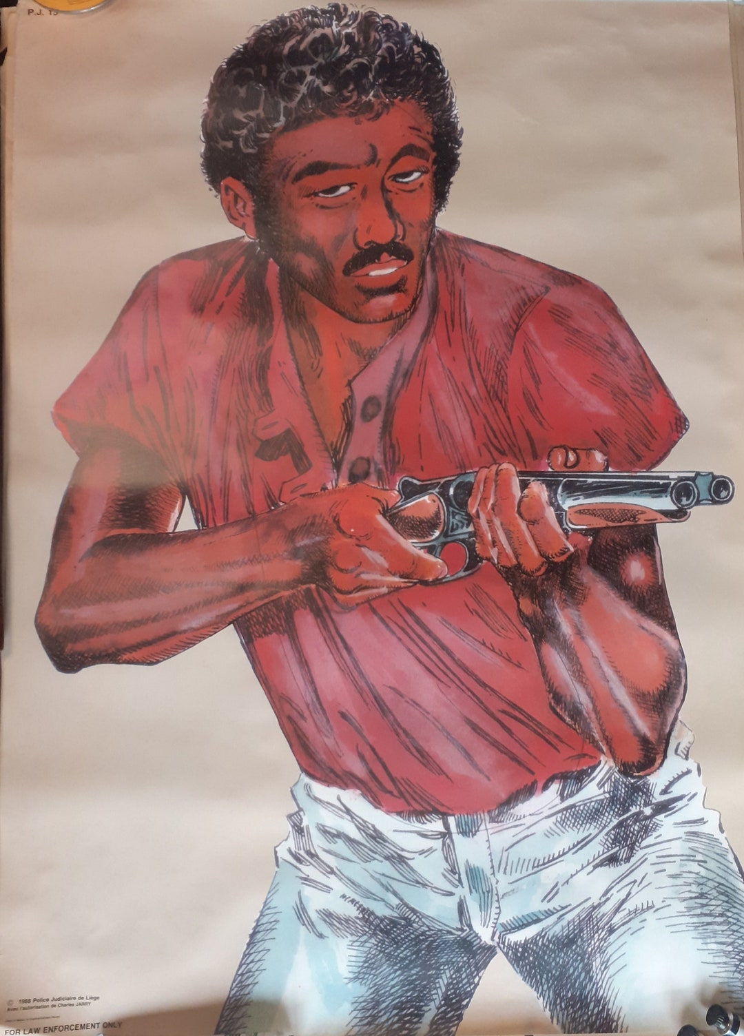 Vintage Target Poster Belgium Police Eighties - Etsy