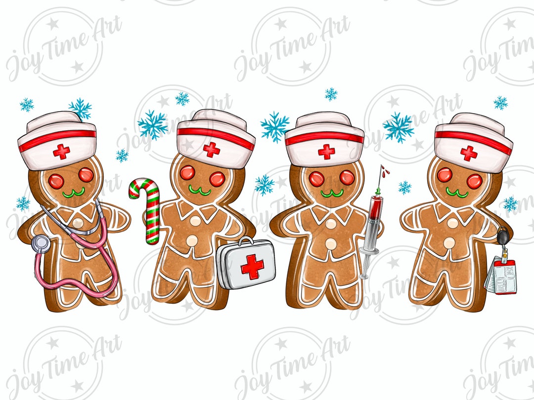 Christmas Gingerbread Nurse PNG Xmas Nursing School Png - Etsy