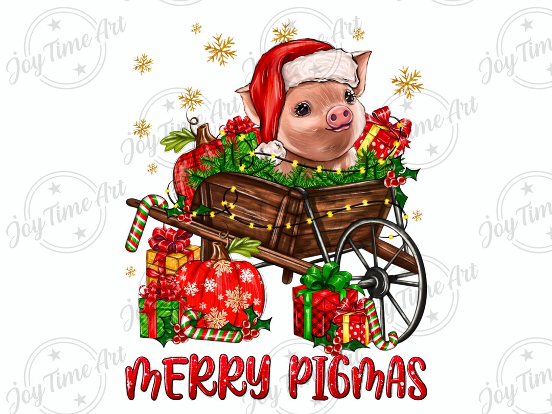 Merry Pigmas Png Sublimation Design Merry Christmas Png - Etsy