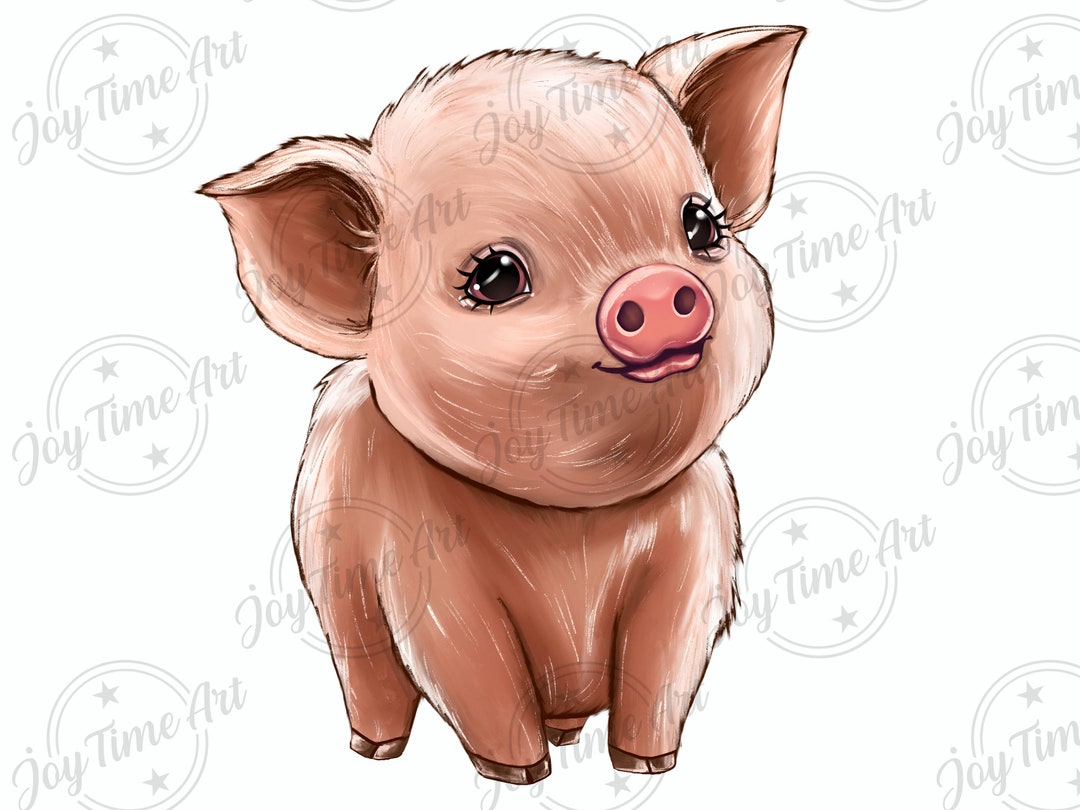 Watercolor Cute Pig Clipart Baby Pig Png Nursery Farm Animal - Etsy