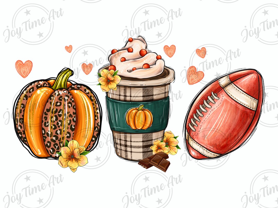Fall Coffee Cup With Football Ball Png Sublimation - Etsy