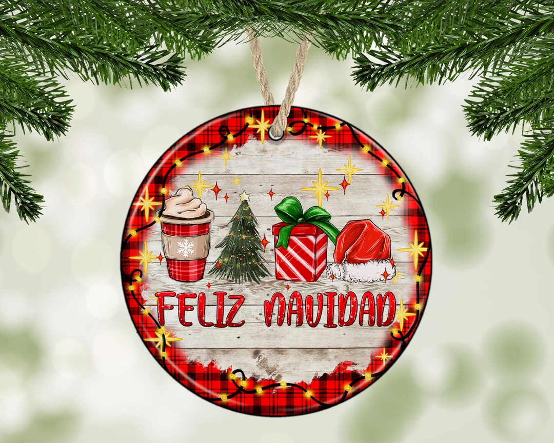 Feliz Navidad Ornament Png Sublimation Design Christmas - Etsy