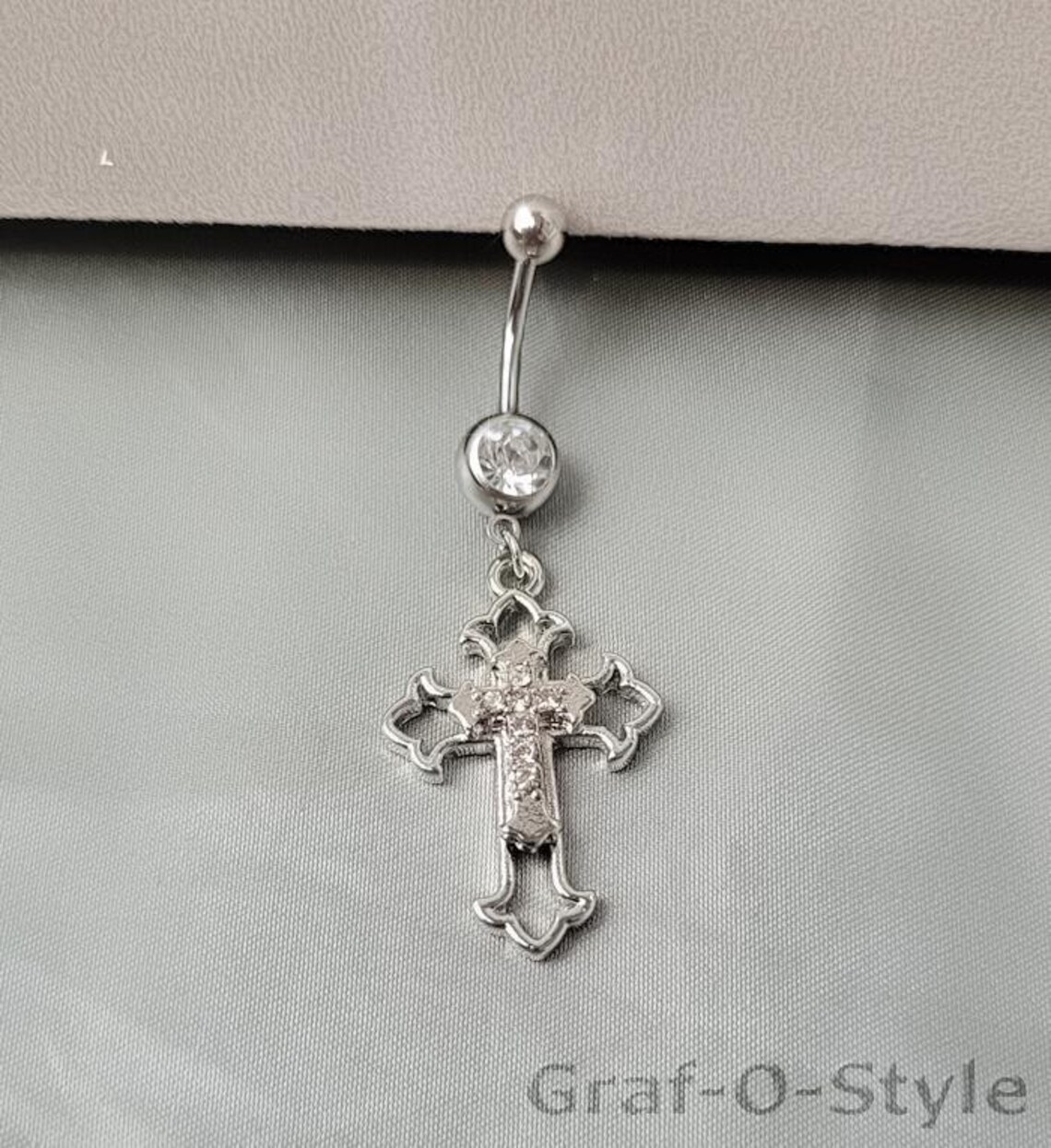 Cross Belly Button Ring - Etsy