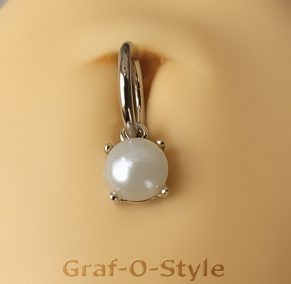 Elegant White Pearl Belly Piercing – Timeless Beauty With a Modern ...