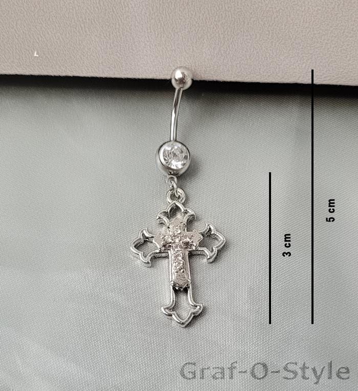Cross Belly Button Ring - Etsy