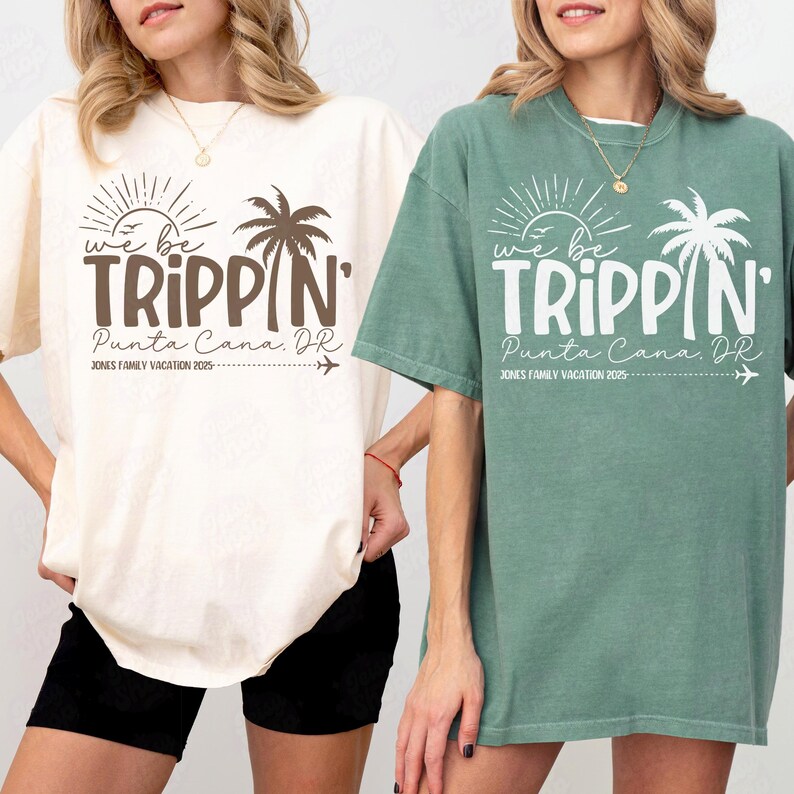 Funny Family Vacation Custom Shirt, Comfort Colors We Be Trippin Tee ...