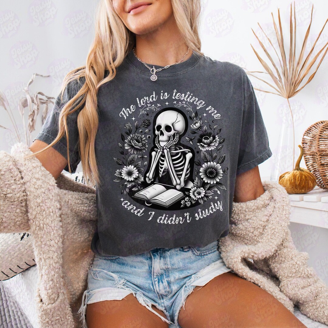 Funny Christian Shirt, Skeleton Bible Study Tee, Faith Shirt, Religious ...