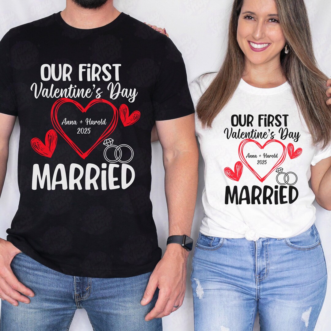 Our First Valentine's Day Married Shirts, Matching Couple Shirts ...