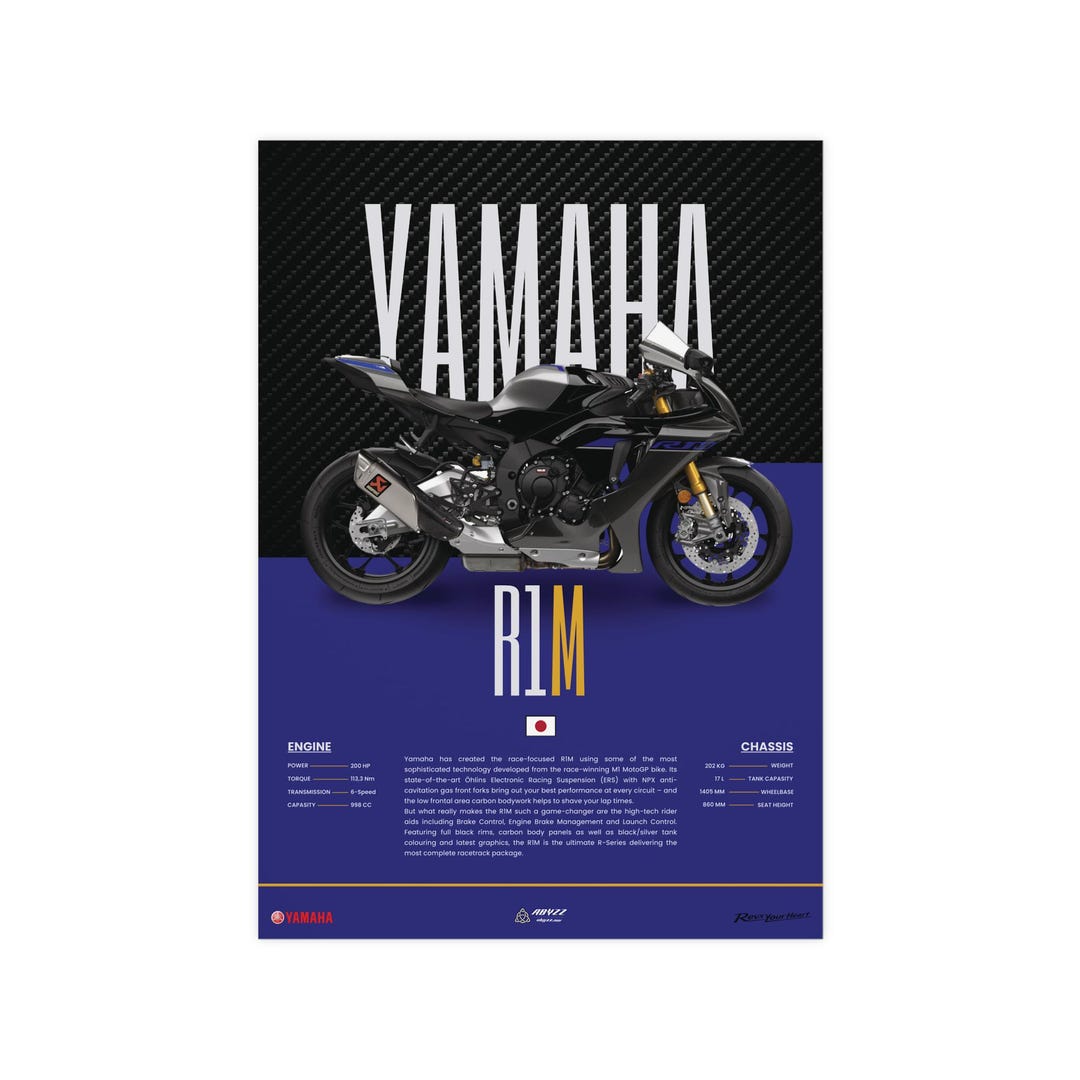 Yamaha R1M Poster Digital Download Motorcycle Poster Digital Print ...