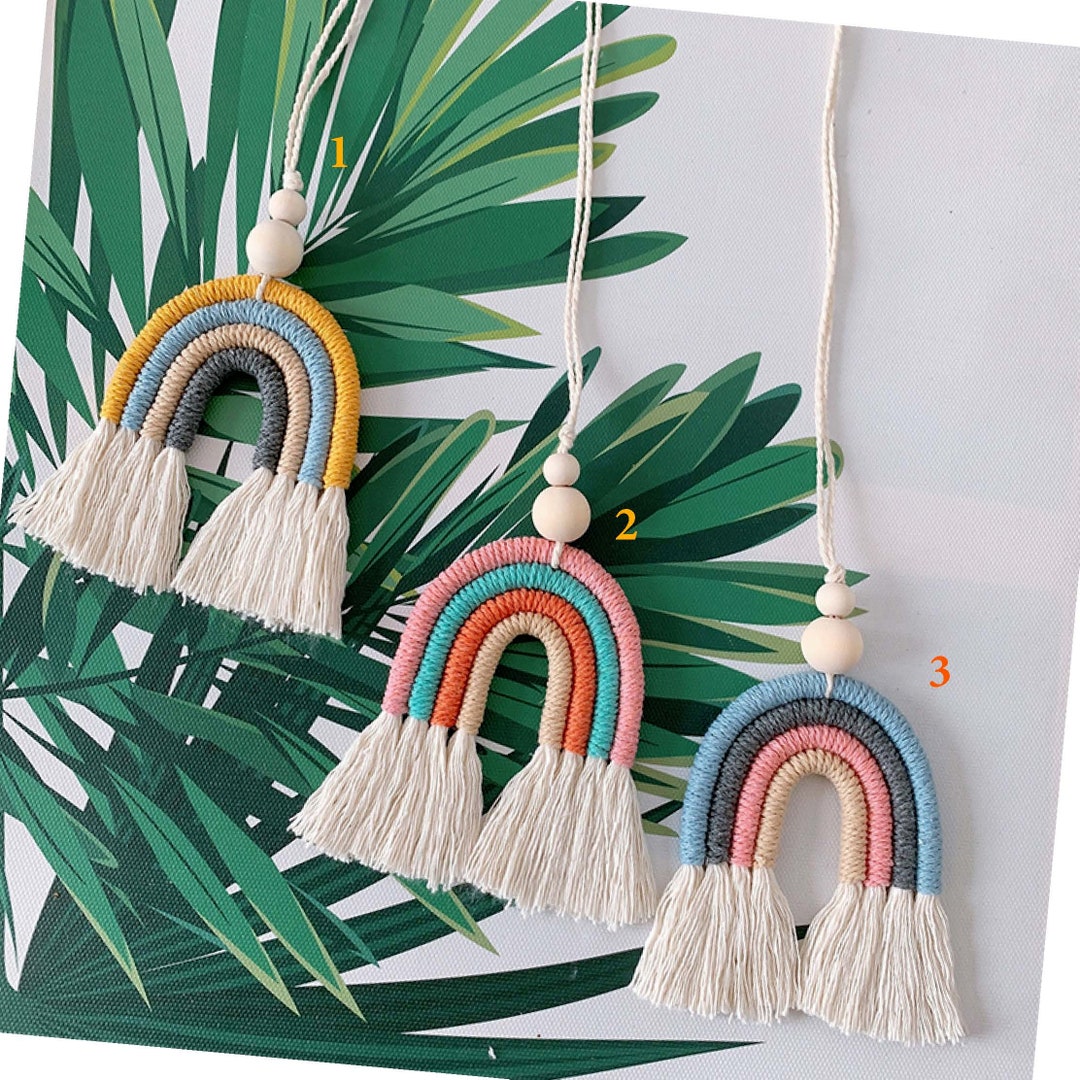 Woven Boho Rainbow Macrame Wall Hanging Nursery Room Decor Ornaments - Etsy