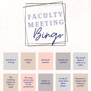 Faculty Meeting Teacher Bingo Cards Printable - Etsy