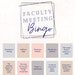 Faculty Meeting Teacher Bingo Cards Printable - Etsy