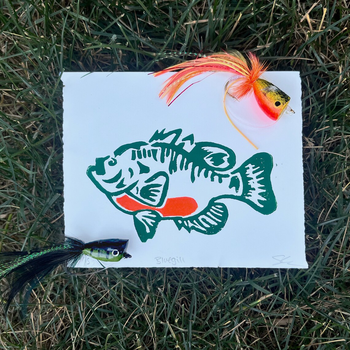 Bluegill | 4x5" Ready to Frame Block Print - Etsy