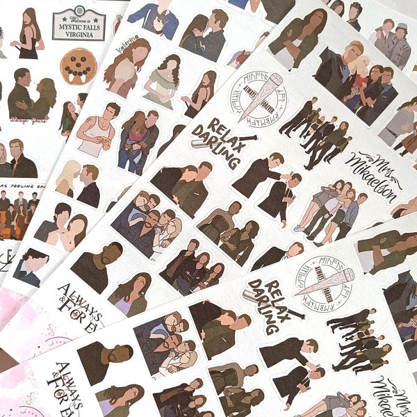 Damon and Bonnie Stickers - Etsy