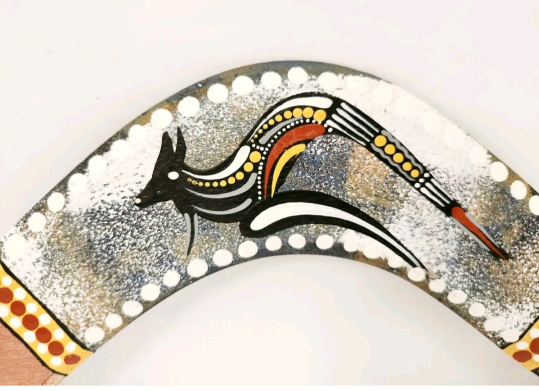 Authentic Australian Boomerang HAND PAINTED Collector Beautiful Art ...