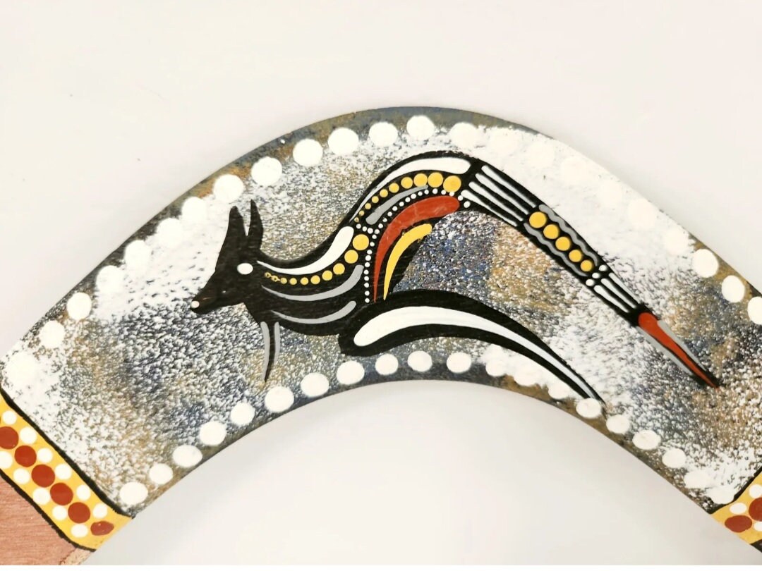 Authentic Australian Boomerang HAND PAINTED Collector Beautiful Art ...