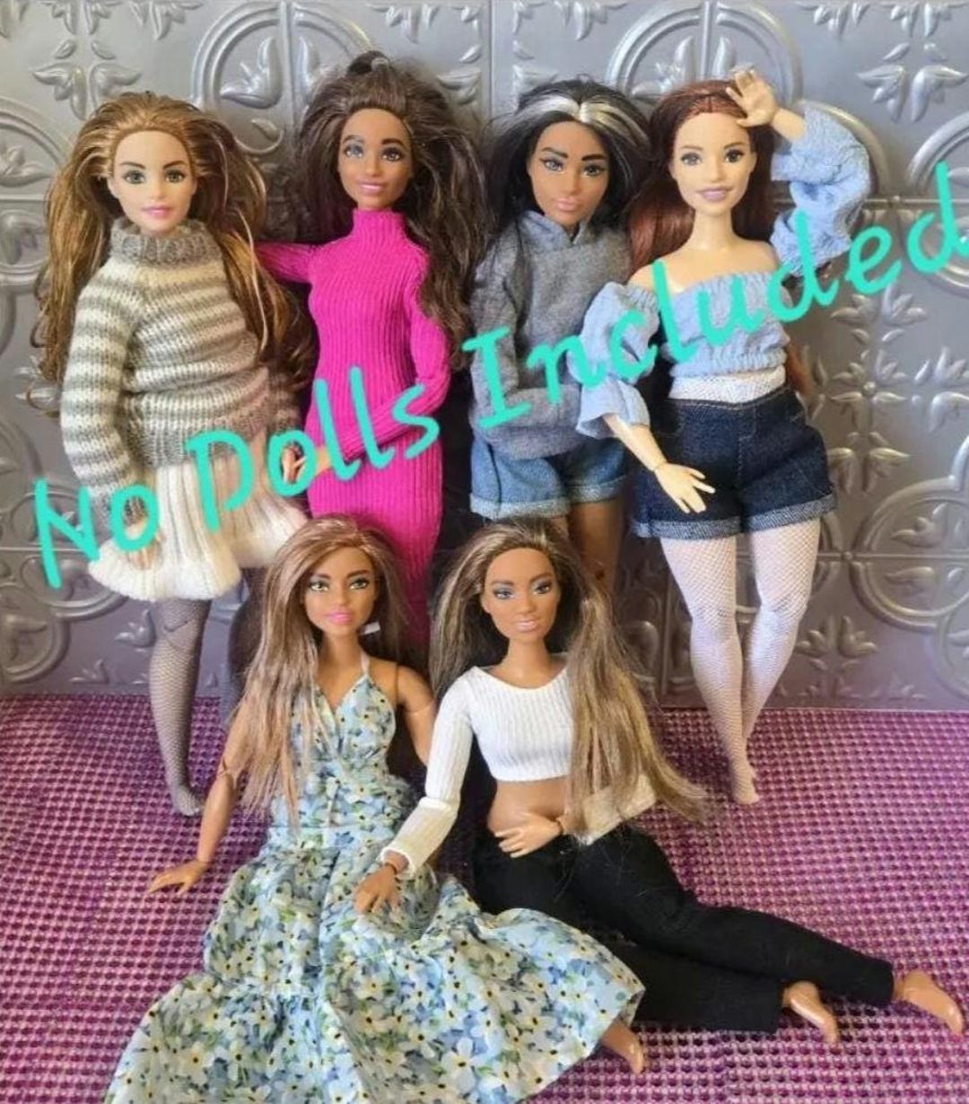 Curvy Girl Fashion Doll Modest Clothes and Wardrobe for Made-to-move ...