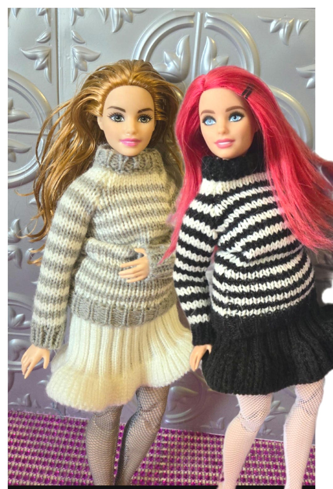 Curvy " Barbi " Fashion 12 Inch Doll Outfits Clothes Shirts,sweaters ...