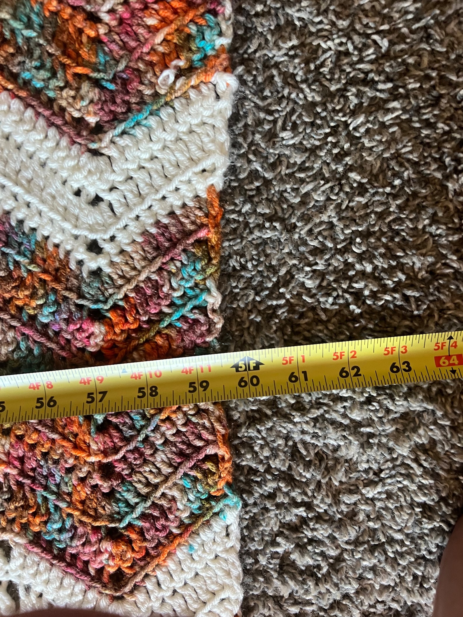 Multi-colored Chevron Crochet Blanket Brown Red Blue - Etsy