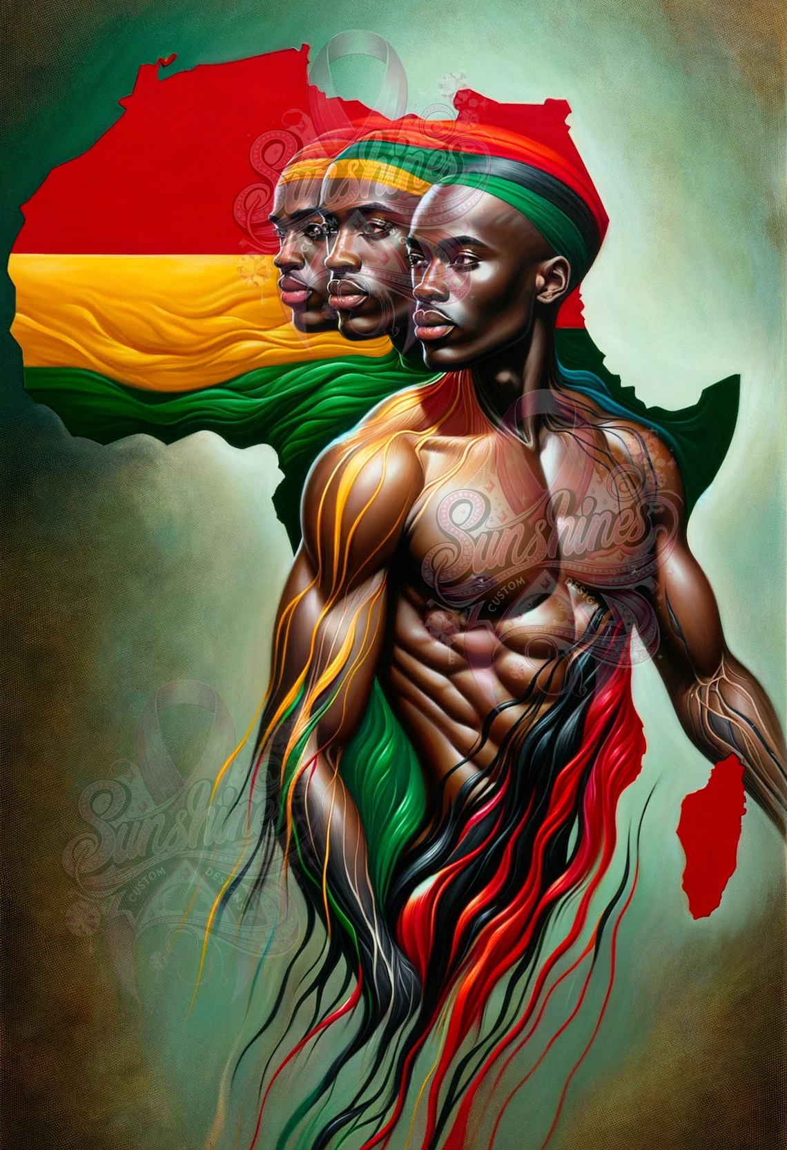 African Map of African Kings. Digital Download Pngs for Sublimation ...