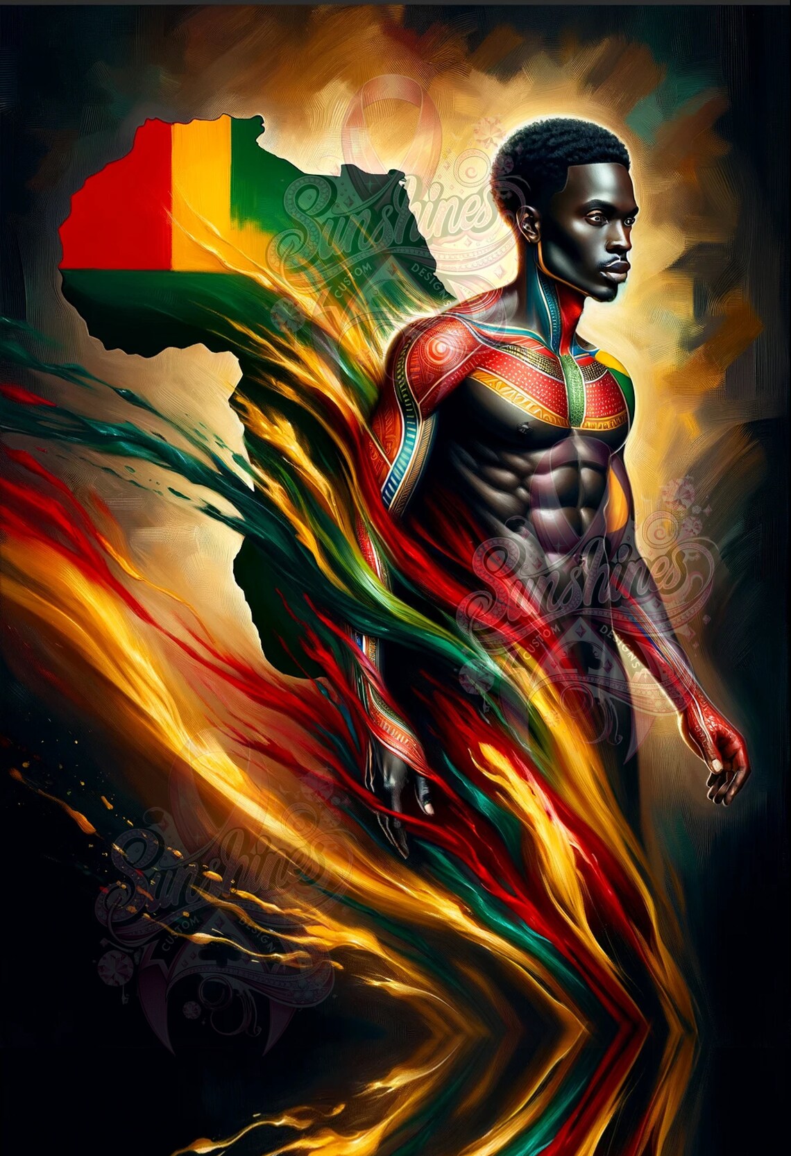 African Map of African Kings. Digital Download Pngs for Sublimation ...