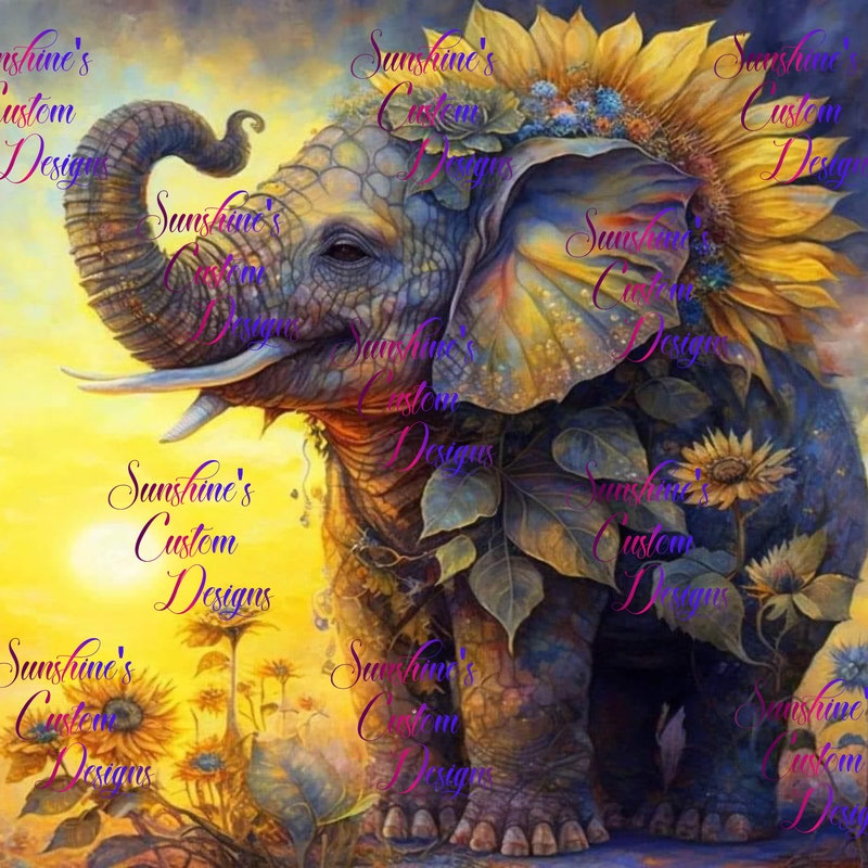 Sunflower Elephant - Etsy