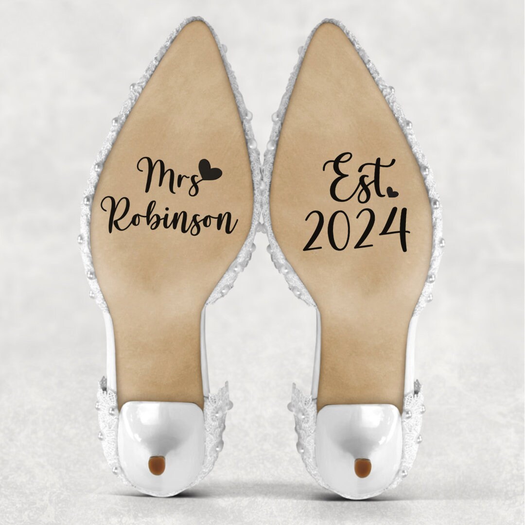 Personalised Wedding Soles Vinyl Decal, Present for Bride, Bridal Shoes ...