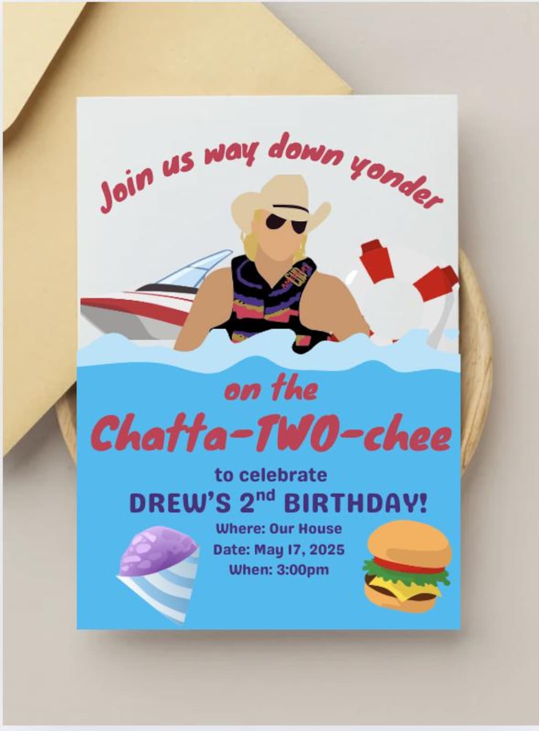 Chatta-two-chee Birthday Party Editable Template, 2nd Birthday Party ...