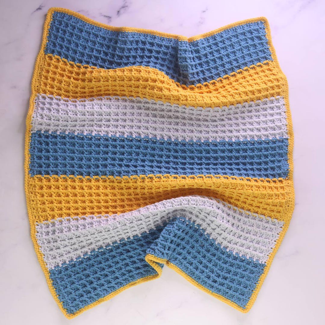 Waffle Crochet Blanket Pattern, Easy Crochet Blanket Pattern, Beginners ...