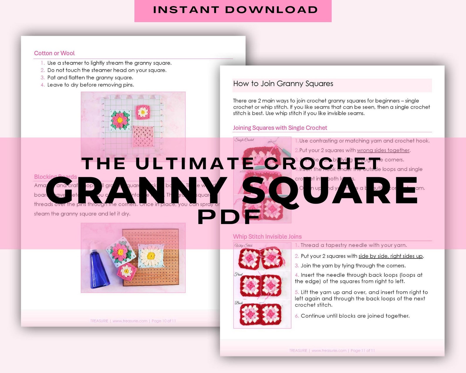 Granny Square Pattern, Crochet Reference Sheets, How to Crochet Granny ...