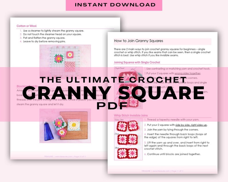 Granny Square Pattern, Crochet Reference Sheets, How to Crochet Granny ...