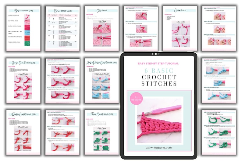 Crochet Reference Sheets, Crochet Cheat Sheets, Crochet Stitches Guide, Basic Crochet Stitch ...