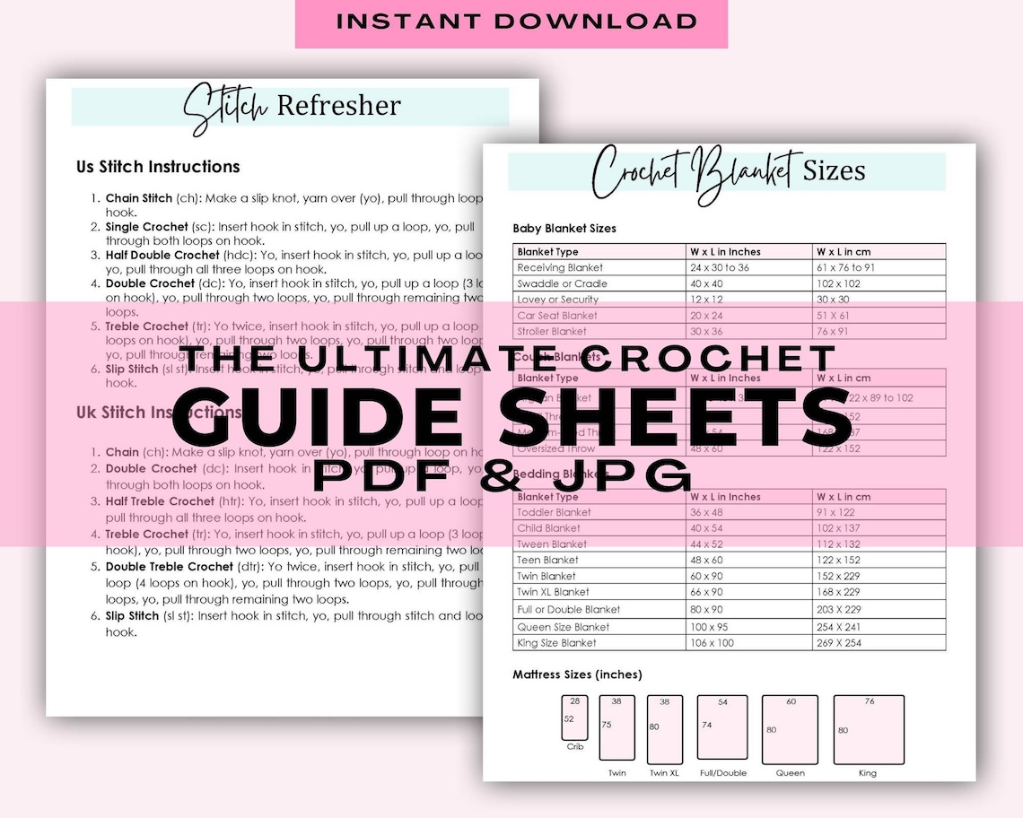 Crochet Reference Sheets, Crochet Cheat Sheets, Crochet Guide, Tags ...