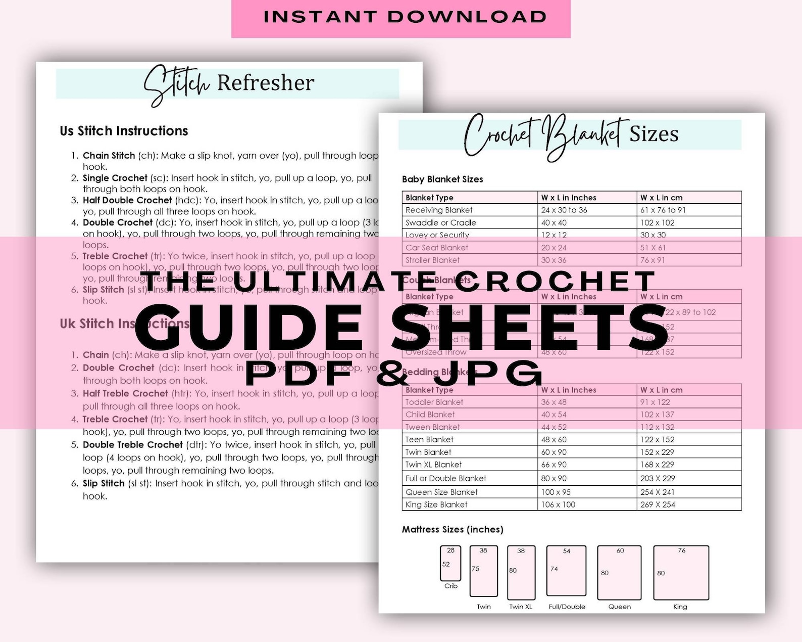 Crochet Reference Sheets, Crochet Cheat Sheets, Crochet Guide, Tags ...