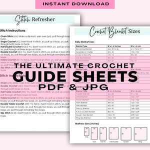 Crochet Reference Sheets, Crochet Cheat Sheets, Crochet Guide, Tags ...