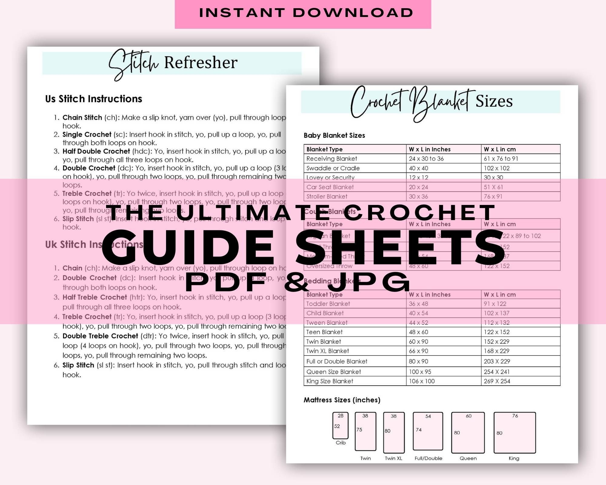 Crochet Reference Sheets, Crochet Cheat Sheets, Crochet Guide, Tags ...