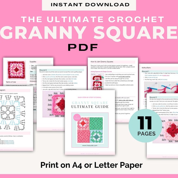 Solid Granny Square Pattern, No Gaps Granny Square, Granny Square ...
