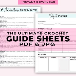 Crochet Reference Sheets, Crochet Cheat Sheets, Crochet Guide, Tags ...