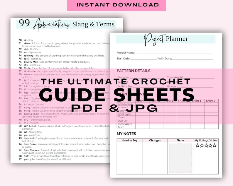 Crochet Reference Sheets, Crochet Cheat Sheets, Crochet Guide, Tags ...
