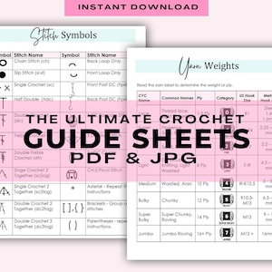 Crochet Reference Sheets, Crochet Cheat Sheets, Crochet Guide, Tags ...