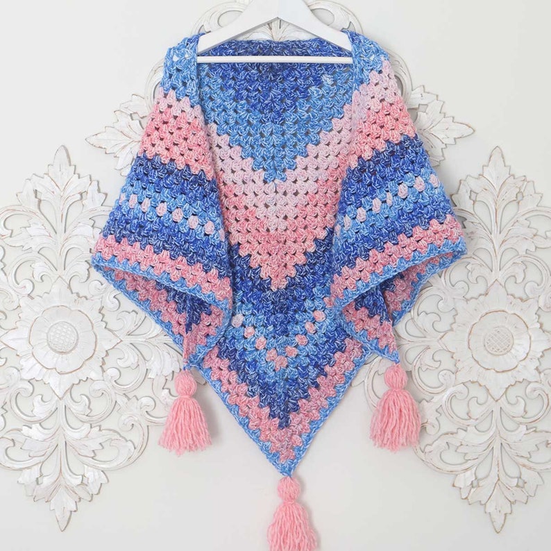 Triangle Crochet Scarf Pattern, Easy Wrap Scarf Crochet Pattern ...
