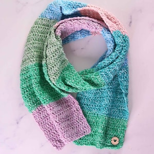 Double Crochet Scarf Pattern, Beginner Scarf Crochet Pattern, Easy ...
