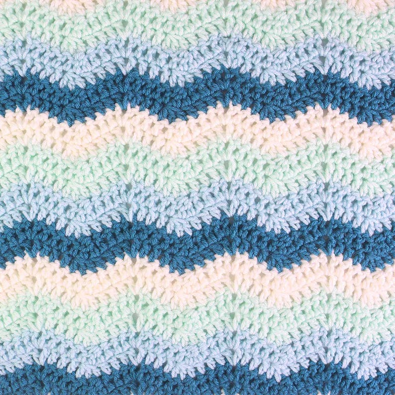 Ripple Crochet Blanket Pattern, Easy Crochet Blanket Pattern, Beginners ...