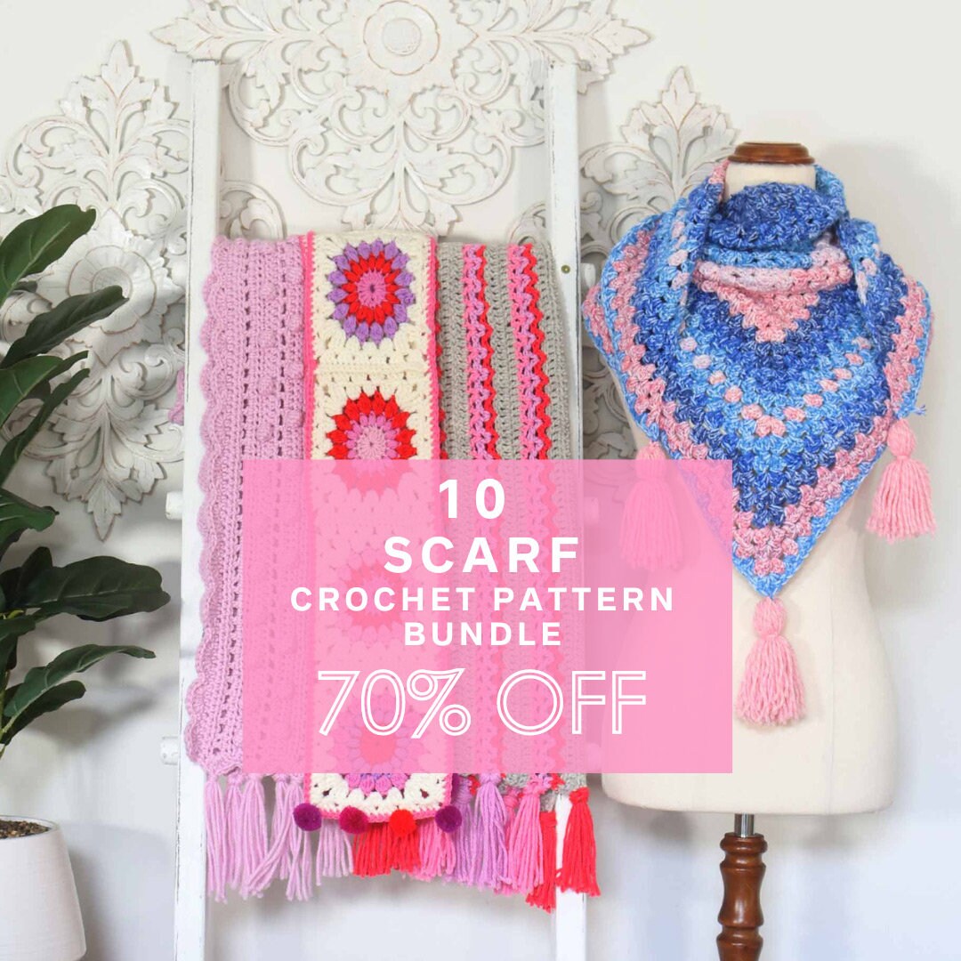 Scarf Crochet Pattern BUNDLE, How to Crochet a Scarf, Crochet Scarf ...