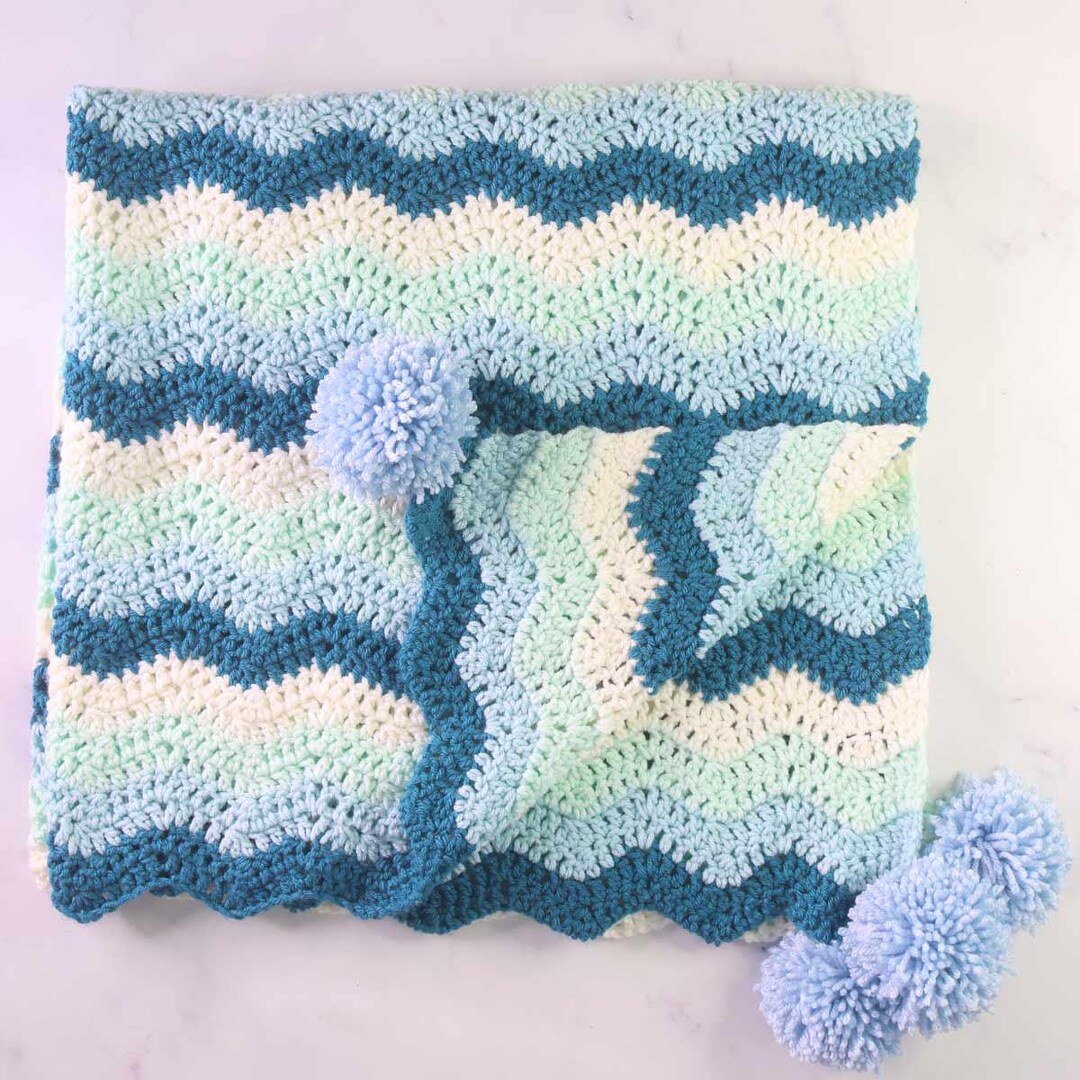 Ripple Crochet Blanket Pattern, Easy Crochet Blanket Pattern, Beginners ...