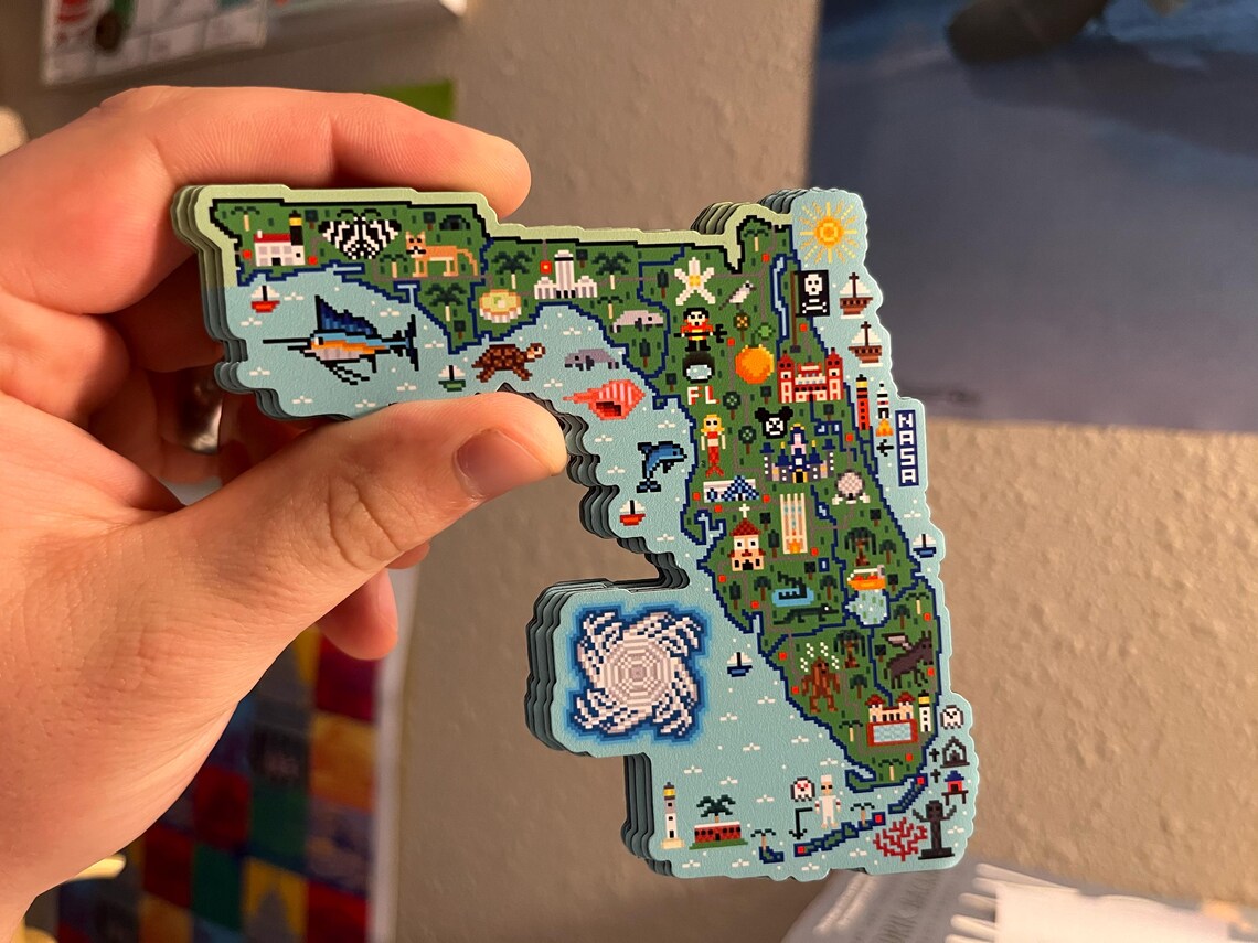 Florida Pixel Magnet - Etsy