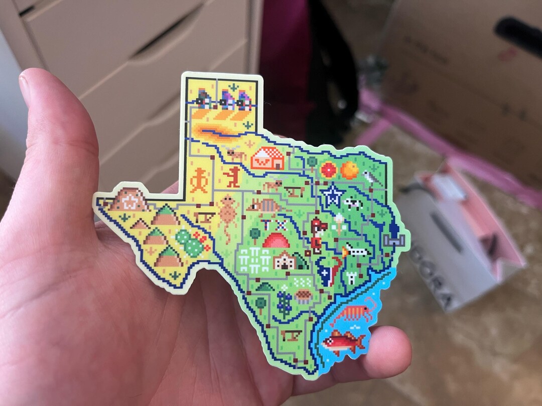 Texas Pixel Sticker - Etsy